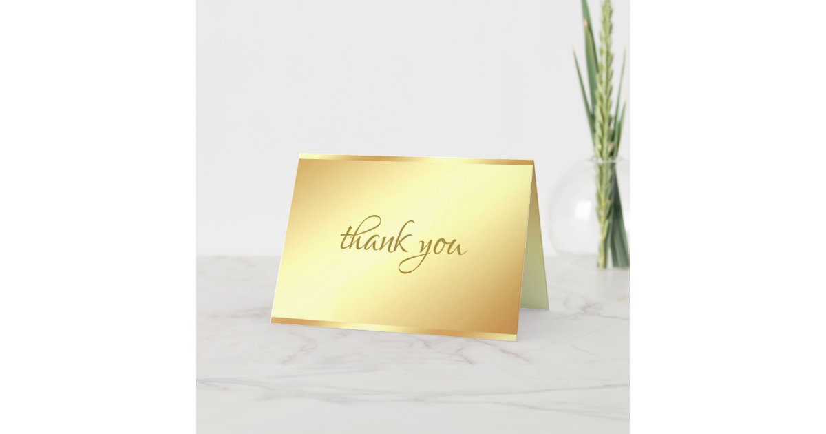 Handwriting Thank You Text Elegant Gold Template | Zazzle