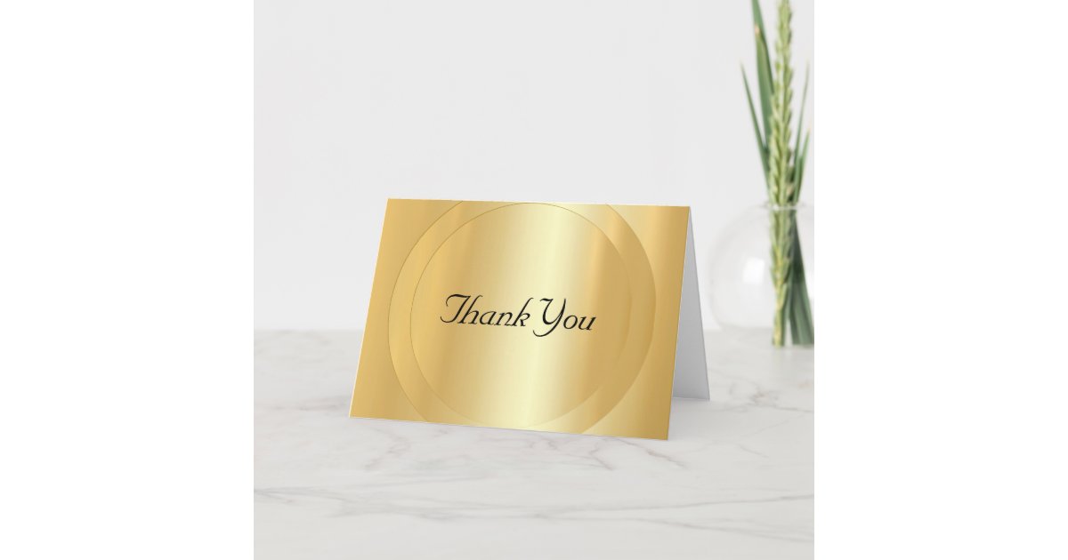 Handwriting Thank You Text Glamour Gold Template | Zazzle
