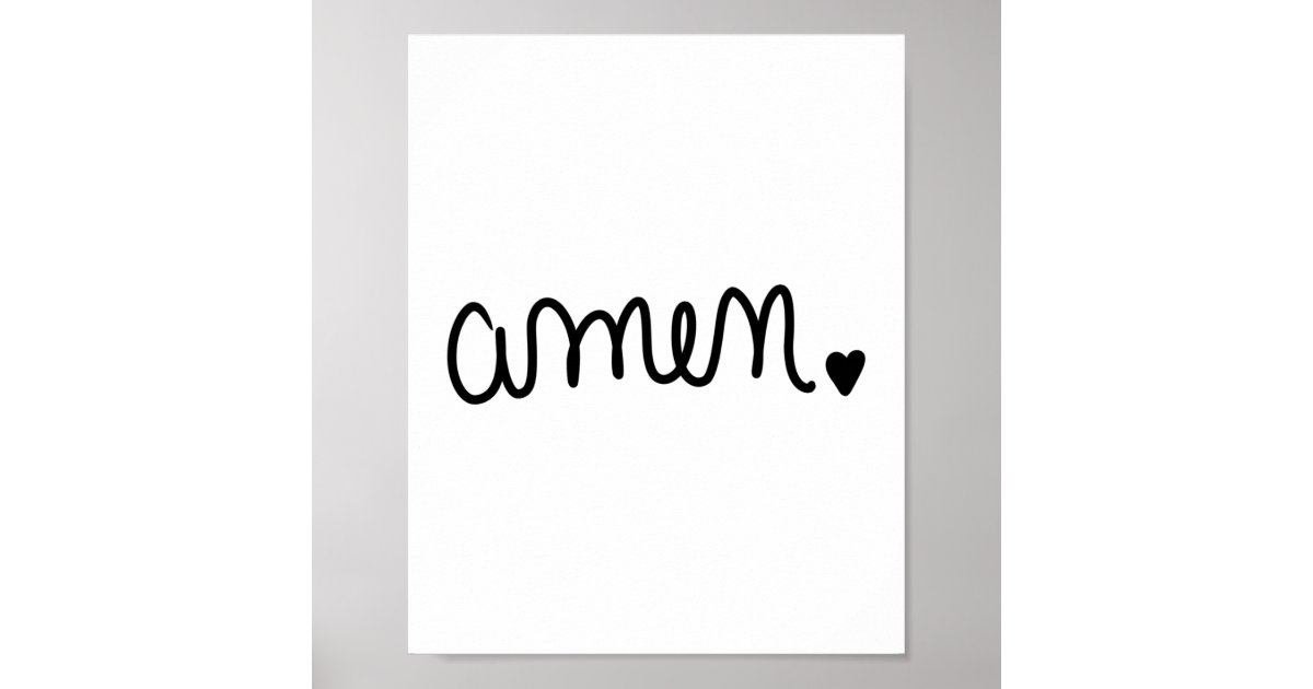 Handwritten Amen Poster | Zazzle