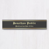 Handwritten Black Gold Classic Nostalgic Look Door Sign | Zazzle