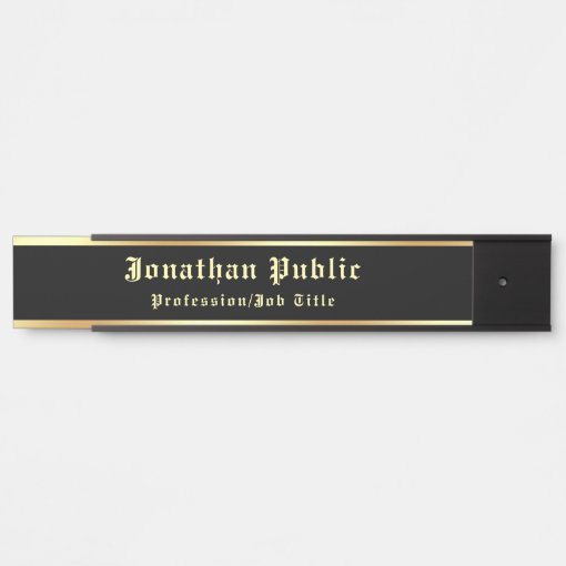 Handwritten Black Gold Classic Nostalgic Look Door Sign | Zazzle
