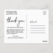 Handwritten Black Script Love and Thanks Wedding Postcard | Zazzle
