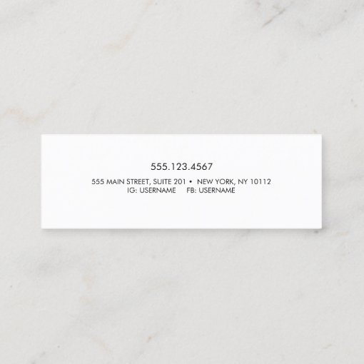 Handwritten Calligraphy White Black Calling Mini Business Card | Zazzle