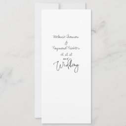 Handwritten Cursive 2 Our Wedding 4 X 9 Inch Long Invitation | Zazzle