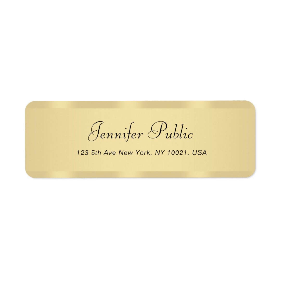 Handwritten Elegant Modern Faux Gold Hand Script Label | Zazzle