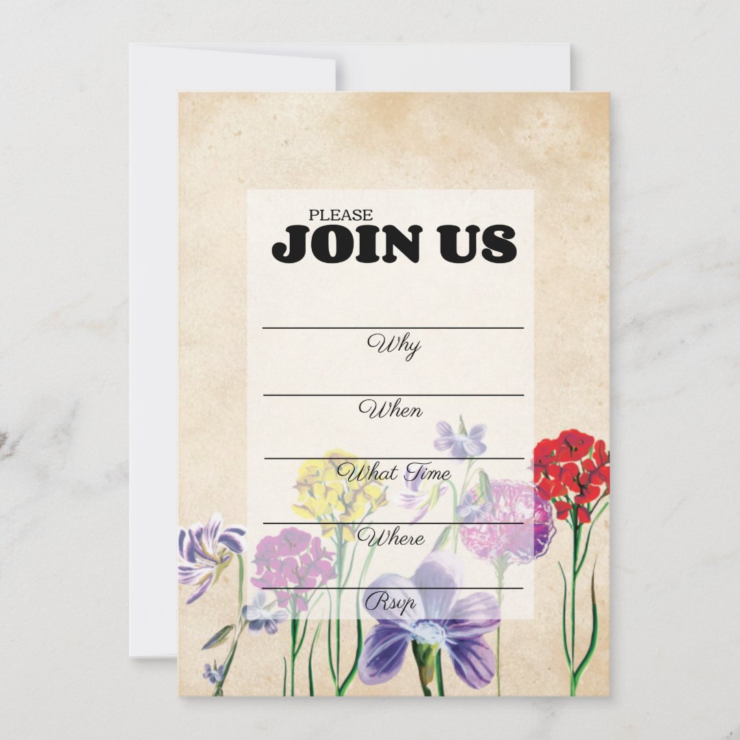 Handwritten Fill In Multi Purpose Invitation | Zazzle