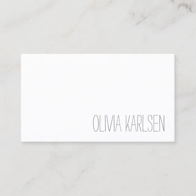Handwritten Font Minimalist Professional White Business Card | Zazzle
