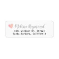 Handwritten Font Return Address Label with Heart | Zazzle