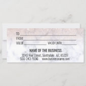Handwritten Gift Certificate Marble Rose Gold | Zazzle