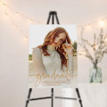 Handwritten Gold Script Photo Graduation Sign | Zazzle