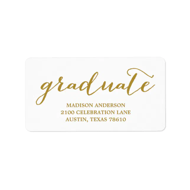 Handwritten | Graduation Address Label | Zazzle