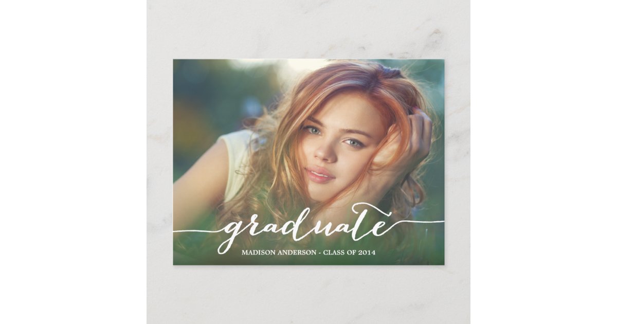 Handwritten | Graduation Postcard Invitation | Zazzle