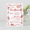Handwritten Illustrated Wavy Border Whimsical Menu | Zazzle