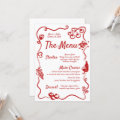 Handwritten Illustrated Wavy Border Whimsical Menu | Zazzle