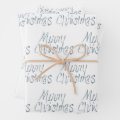 Handwritten Merry Christmas in Gray Wrapping Paper Sheets | Zazzle