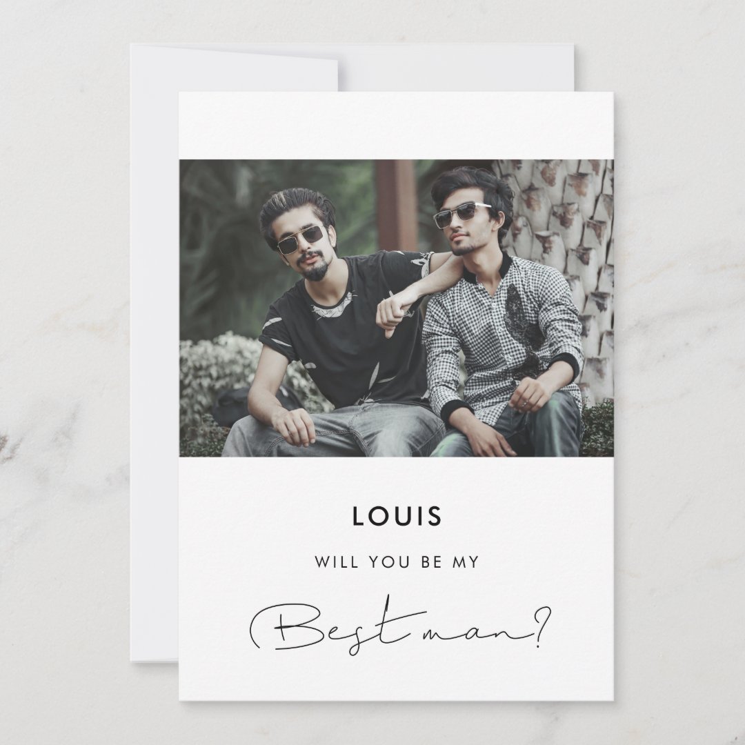 Handwritten minimalist Will you be my best man Invitation | Zazzle