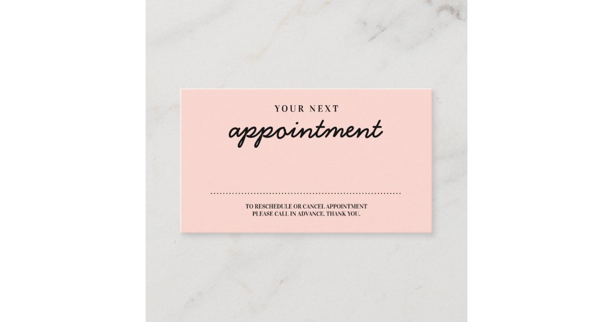Handwritten Modern Minimalist Beige Reminder Appointment Card | Zazzle