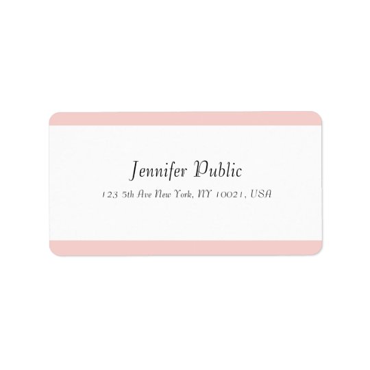 Handwritten Modern Simple Template Blush Pink Label | Zazzle.com