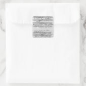 Handwritten musical score square sticker | Zazzle