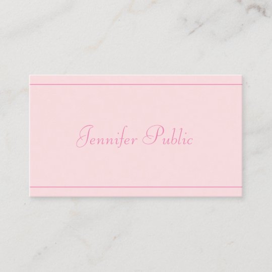 Handwritten Name Elegant Pink Background Template Business Card ...