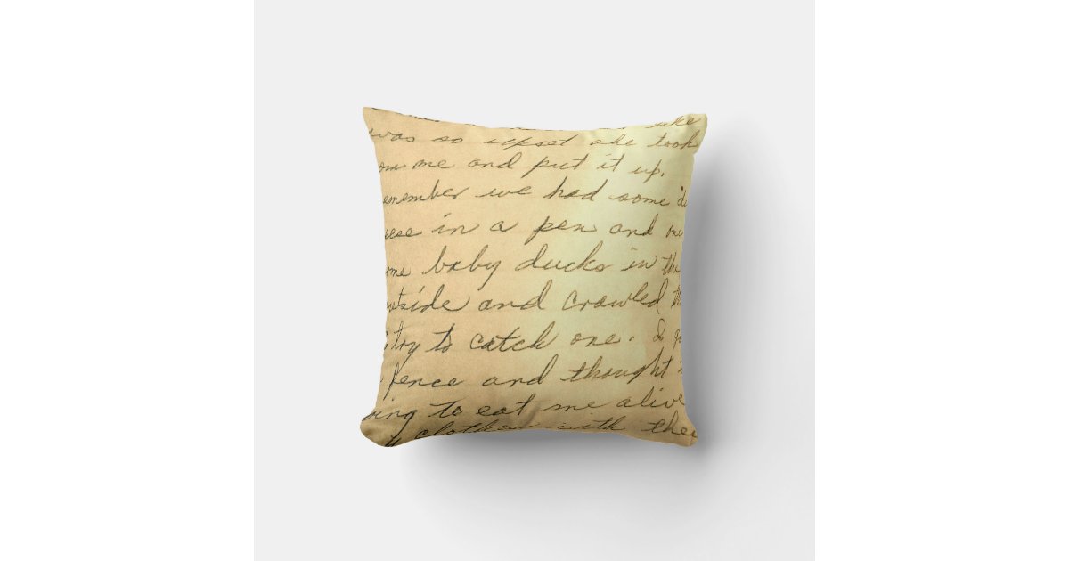Handwritten Note Pillow | Zazzle