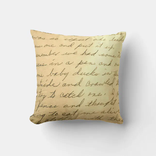 Handwritten Note Pillow | Zazzle