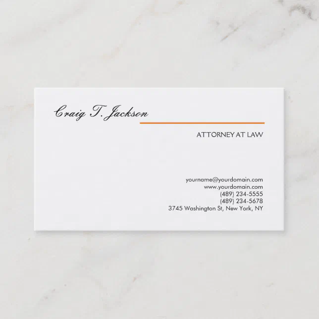 Handwritten Professional Attorney Lawyer Modern Business Card | Zazzle