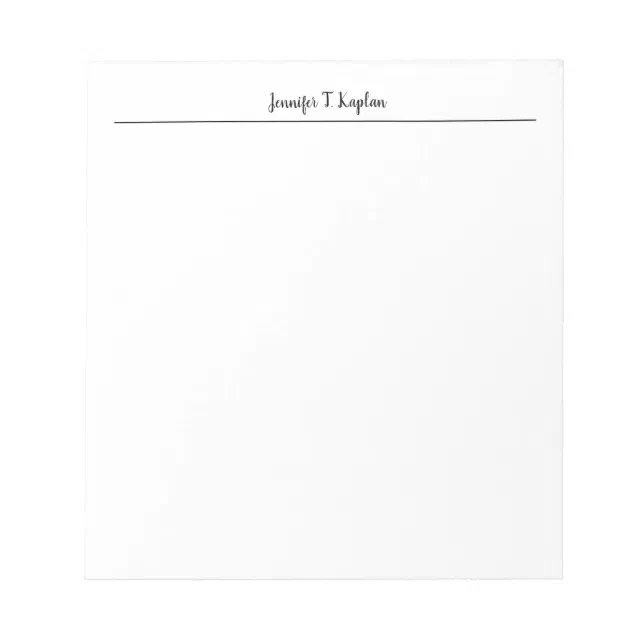 Handwritten Professional Modern Minimalist Plain Notepad | Zazzle