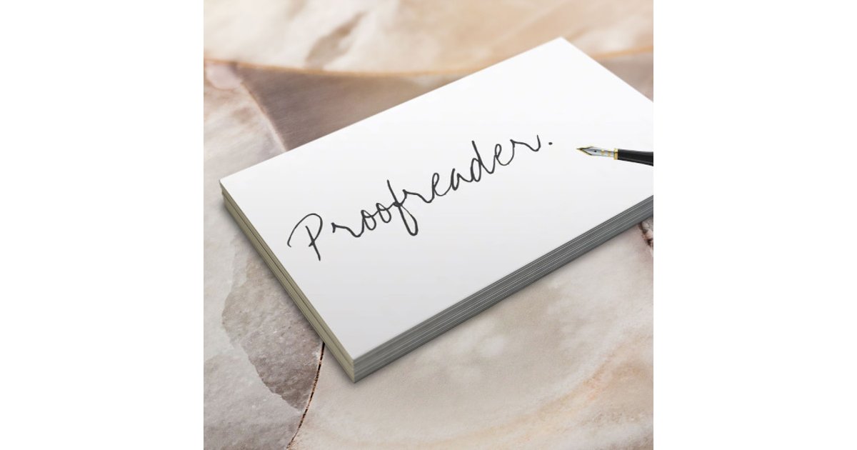 Handwritten Proofreading Business Card | Zazzle