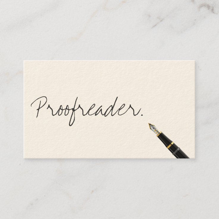 Handwritten Proofreading Business Card | Zazzle