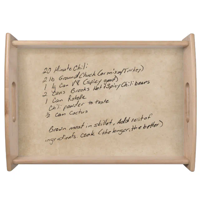 Handwritten Recipe Family Keepsake Custom Photo Serving Tray | Zazzle