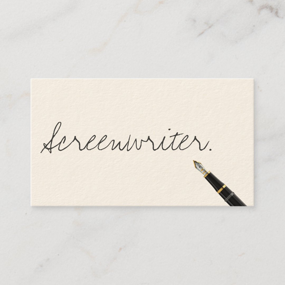 Handwritten Screenwriter Business Card | Zazzle
