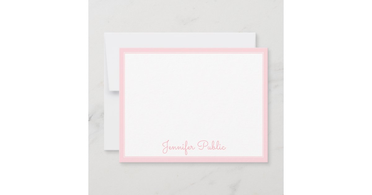 Handwritten Script Elegant Pink Border Template | Zazzle