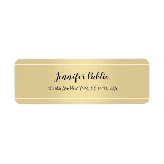 Handwritten Script Gold Template Return Address Label | Zazzle.com