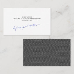 Handwritten Script Ink Blue Signature Simple Business Card | Zazzle