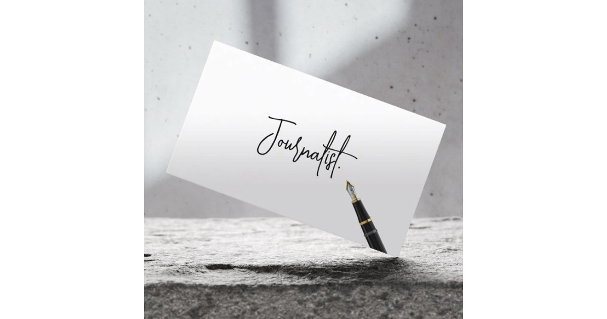 Handwritten Script Journalist Business Card | Zazzle