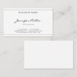 Handwritten Script Modern Elegant Sleek Design Business Card | Zazzle