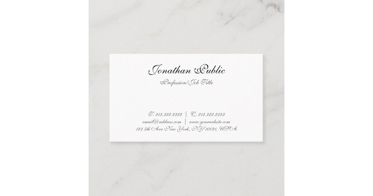 Handwritten Script Modern Template Professional Business Card | Zazzle