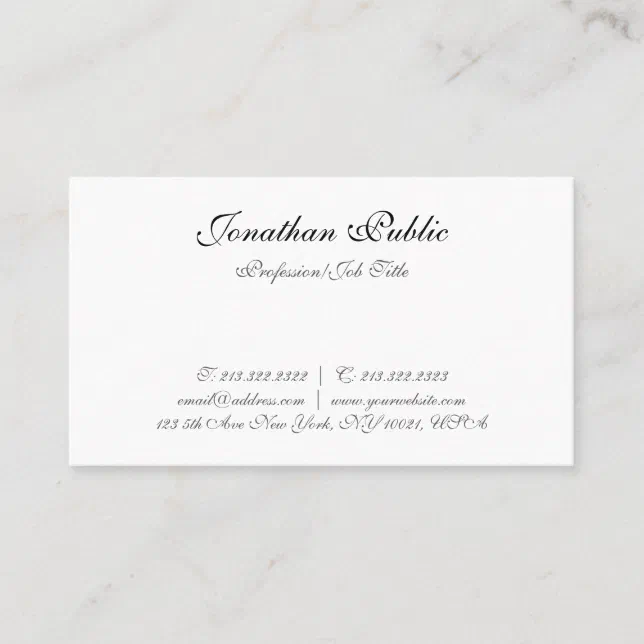 Handwritten Script Modern Template Professional Business Card | Zazzle