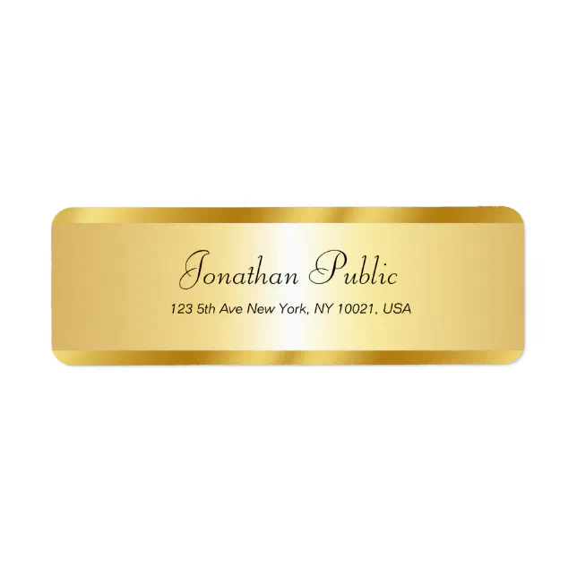 Handwritten Script Name Gold Template Elegant Label | Zazzle