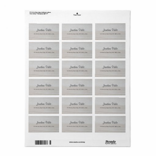 Handwritten Script Name Text Wood Trendy Address Label | Zazzle