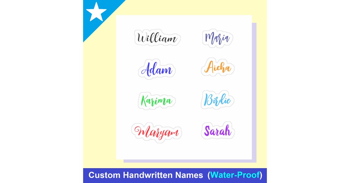 Handwritten Script Names, Best Waterproof Stickers | Zazzle