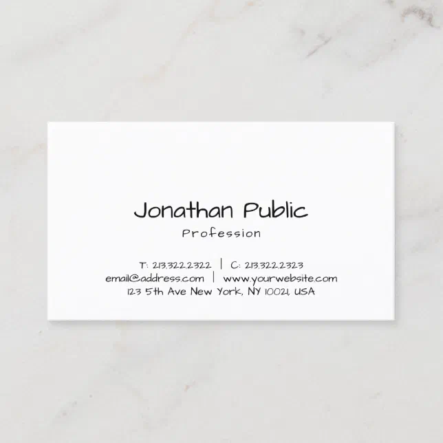 Handwritten Script Professional Template Classic Business Card | Zazzle