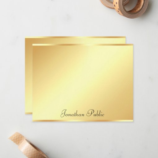 Handwritten Script Text Gold Background Template | Zazzle