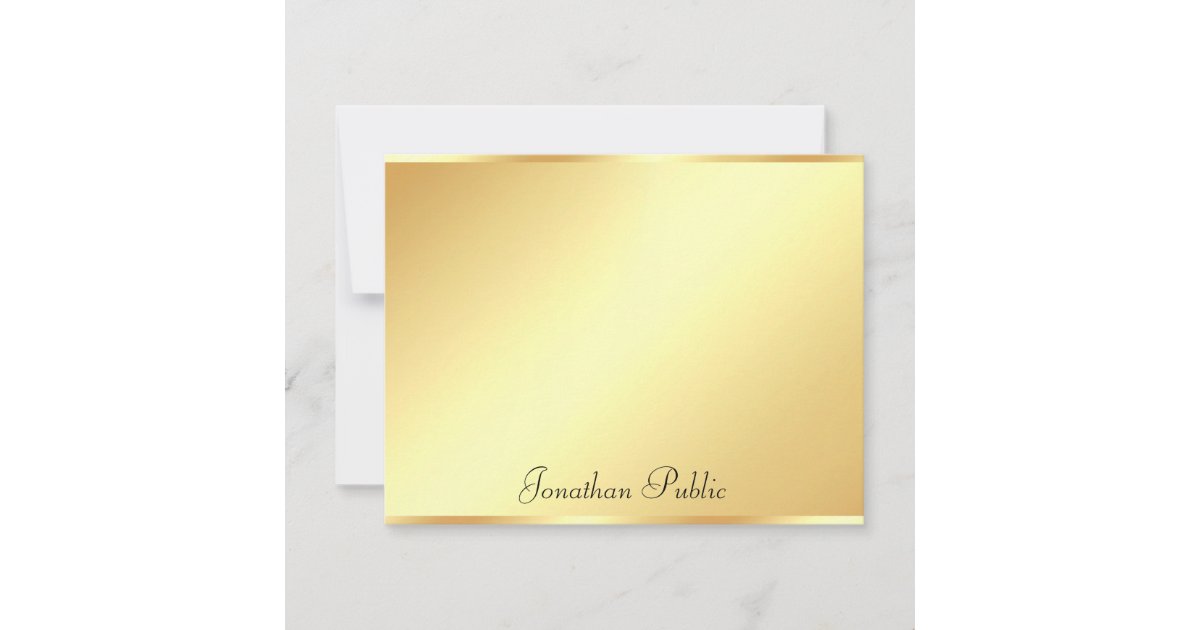 Handwritten Script Text Gold Background Template | Zazzle