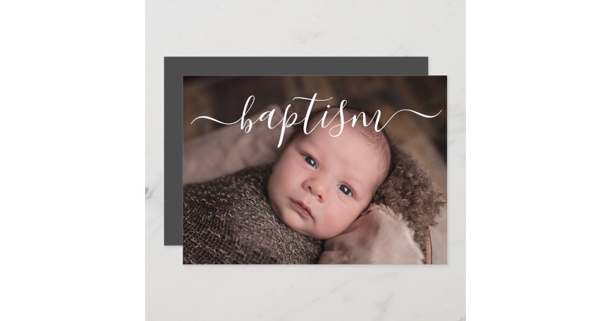 Handwritten Script Typography baptism Invitation | Zazzle