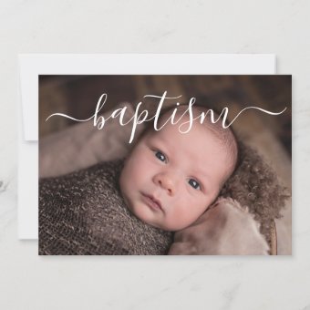 Handwritten Script Typography baptism Invitation | Zazzle