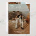 Handwritten Script Wedding 2-Photo Thank You Card | Zazzle