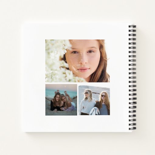 Handwritten Script White Photo Collage Graduation Notebook | Zazzle