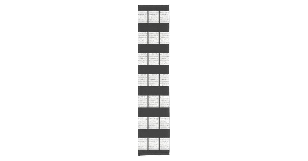 Handwritten Sheet music notes table runner | Zazzle